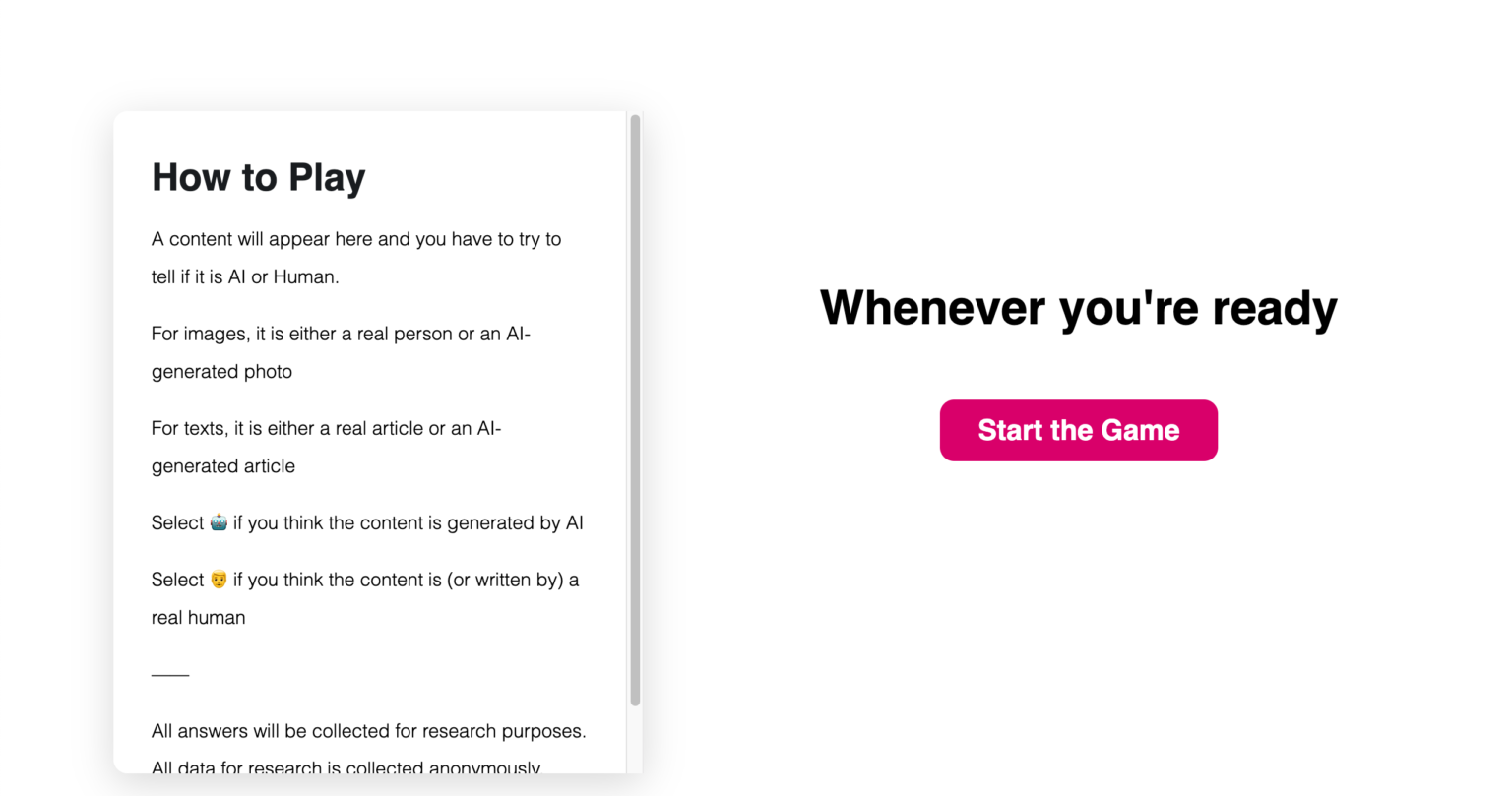Human or AI game: Top 1 Amazing Mastery AI Game Challenge! • NoowAI